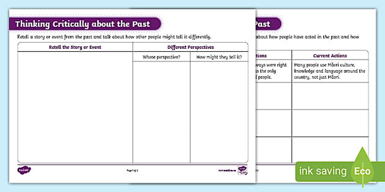 Year 0-3 Social Science Do Skills: Thinking Critically about the Past ...