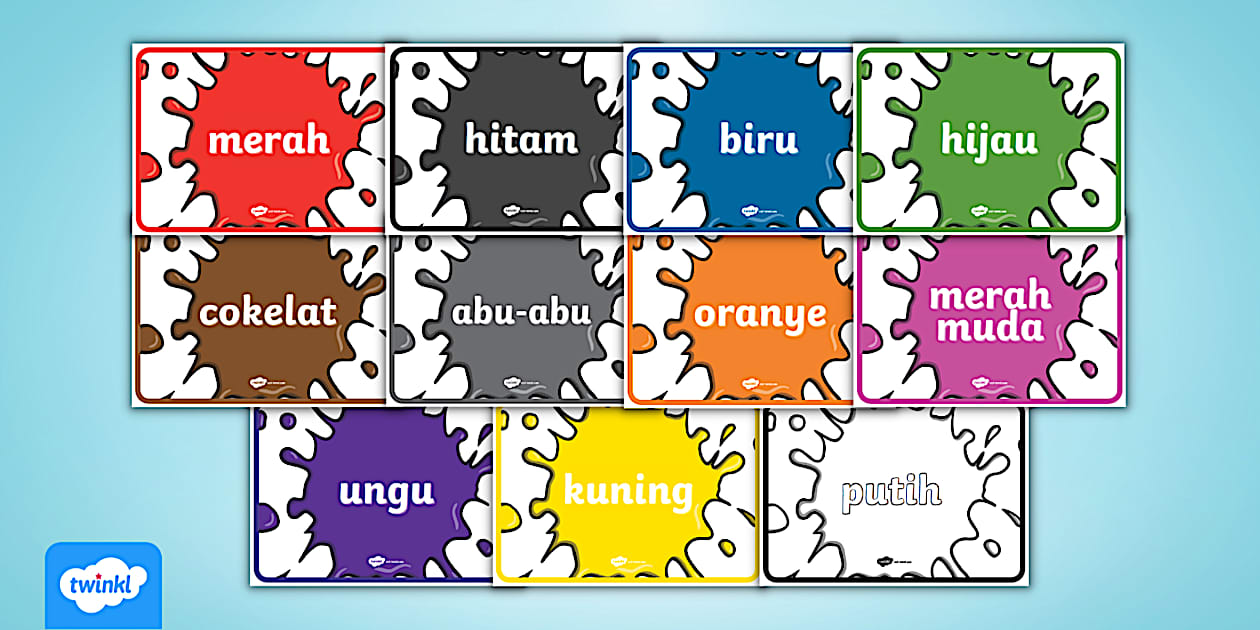 Hiasan Kelas Poster Warna dalam Bahasa Indonesia - Twinkl