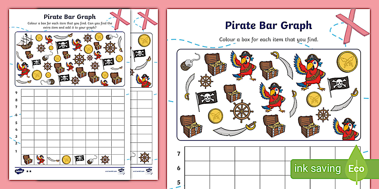Pirate Themed Bar Graph Activity Sheets (teacher made)