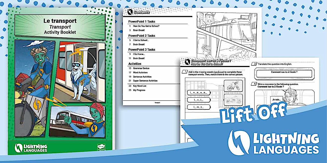 👉 Lightning Languages French Transport Activity Booklet-Twinkl