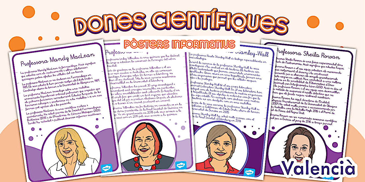 Pòsters informatius: Dones científiques - Valencià