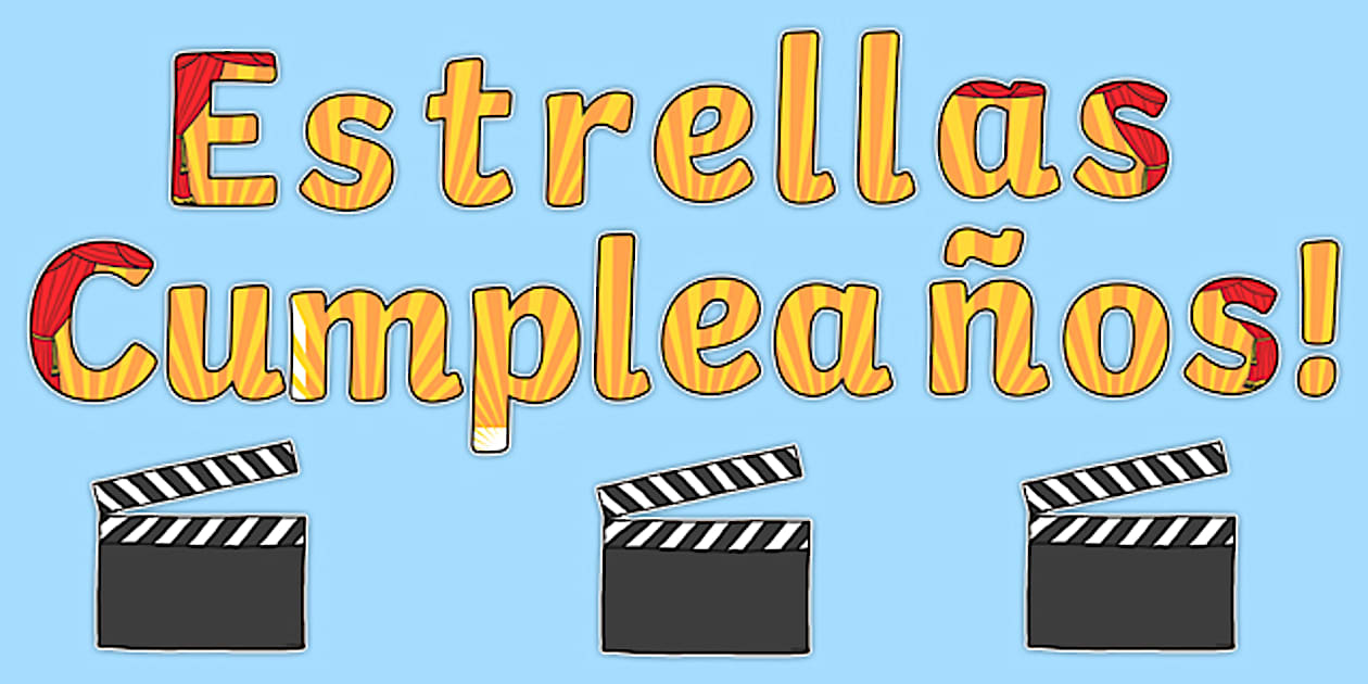 Estrellas Cumpleaños! Birthday Stars Movie Clapper Board Themed Display ...
