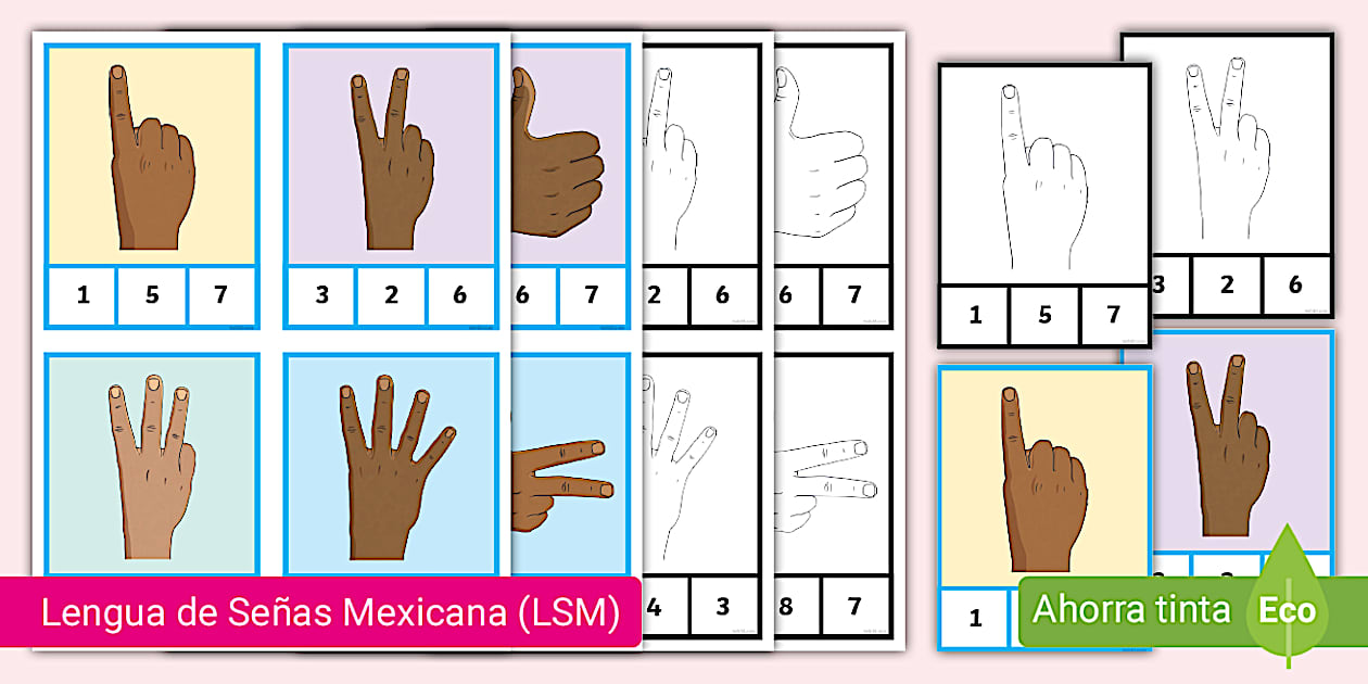 Números en LSM (teacher made) - Twinkl