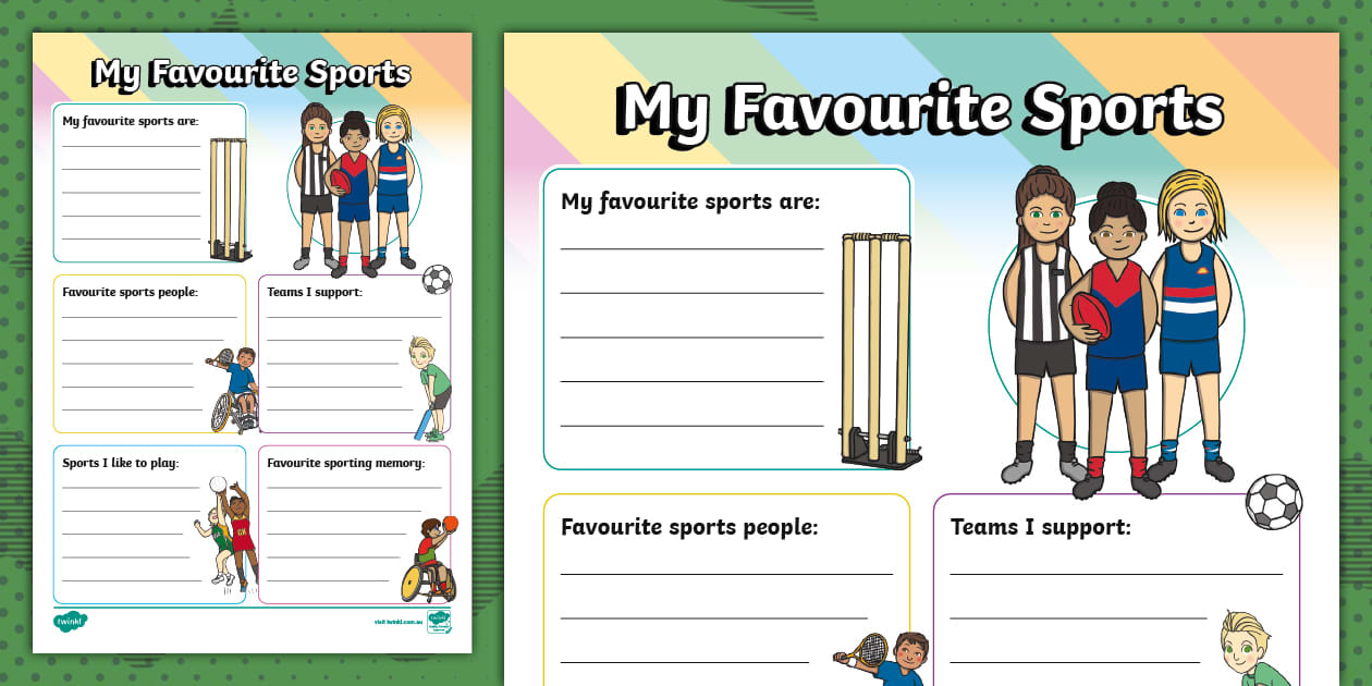 Favourite Sports Worksheet (teacher made) - Twinkl