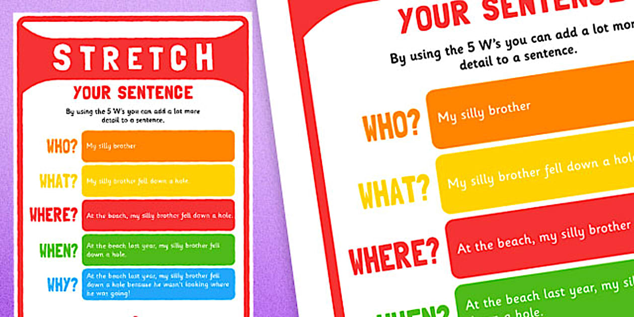 Stretching sentences poster | Easy to print | Twinkl