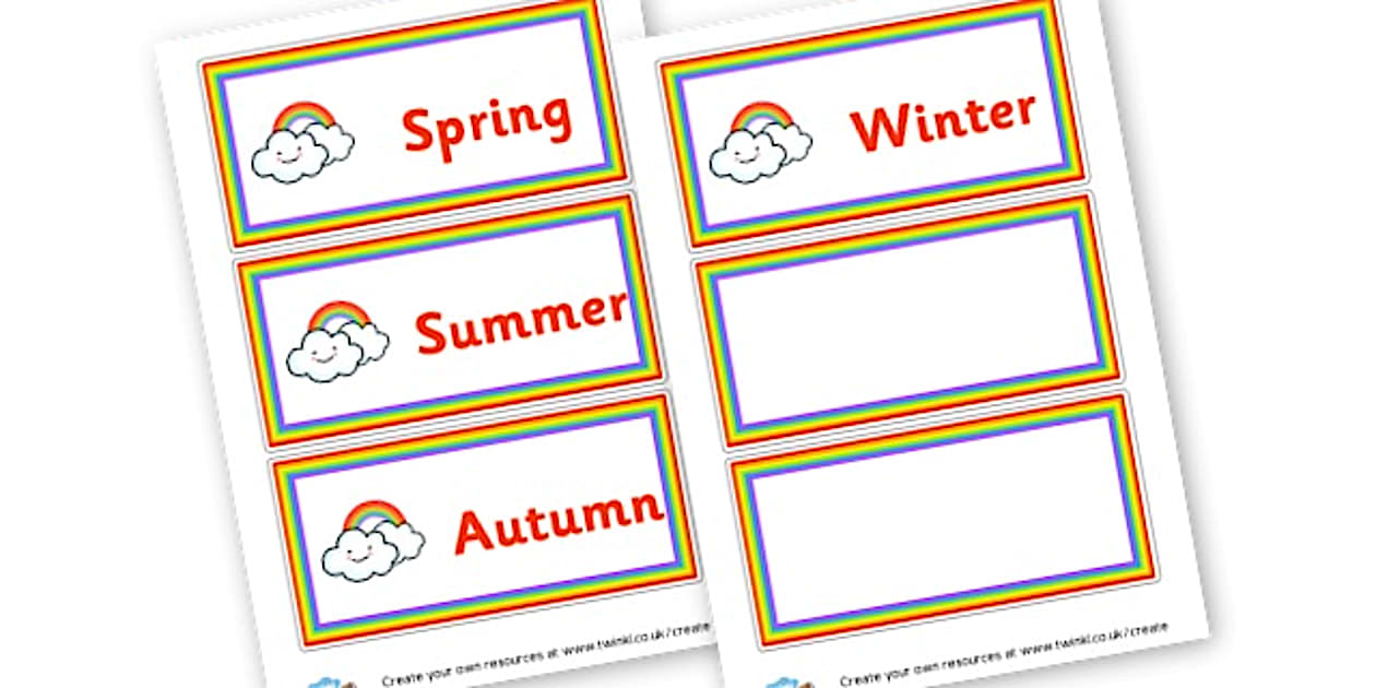 Seasons Labels (Teacher-Made) - Twinkl