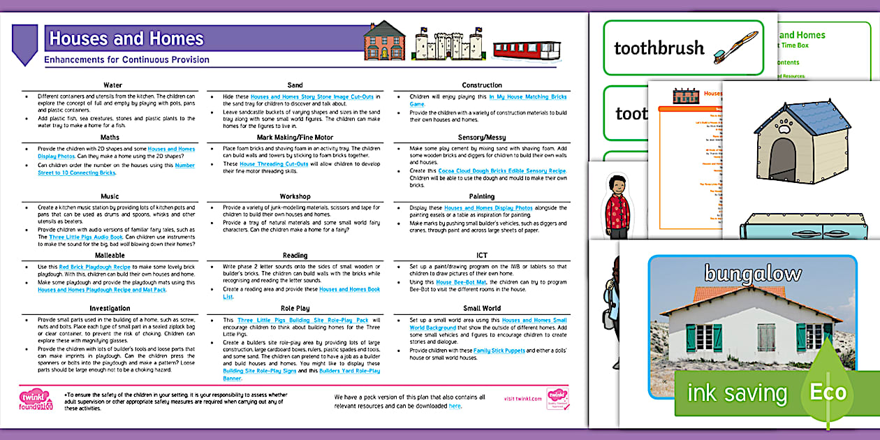 EYFS Houses & Homes Continuous Provision Planning Pack (2-4)