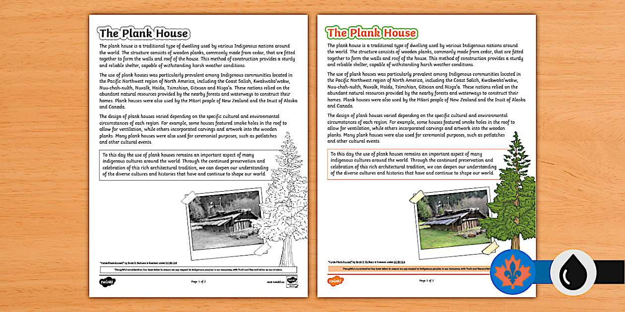 Indigenous Structures: The Plank house Reading Comprehension