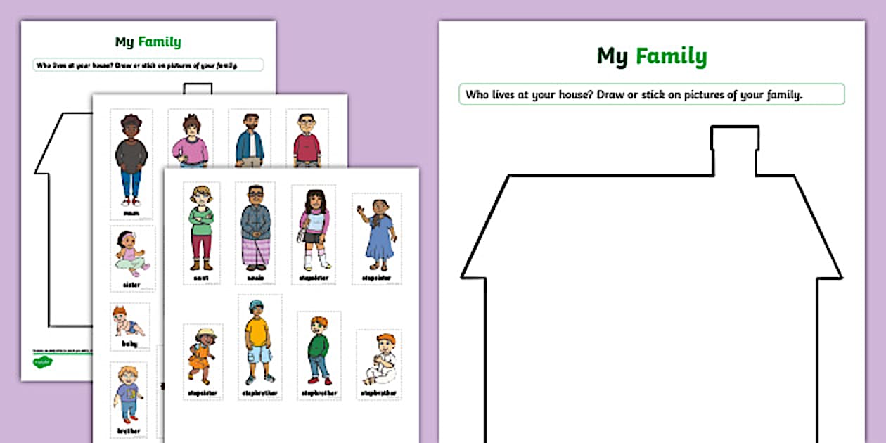 My Family Inclusion Worksheet (Teacher-Made) - Twinkl