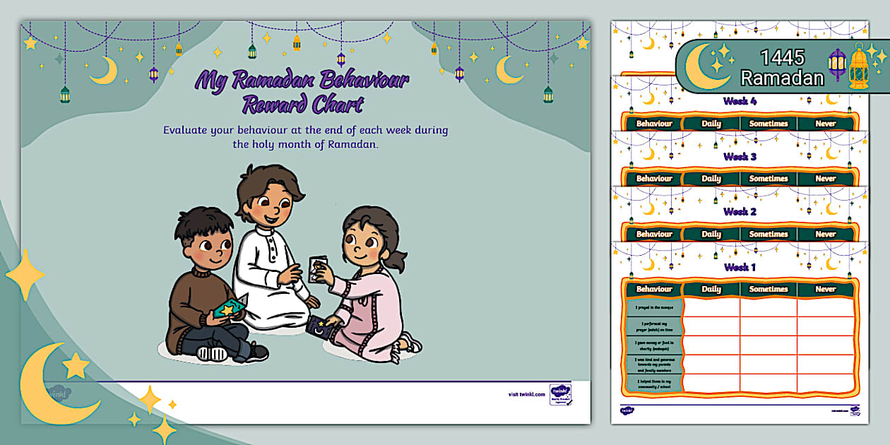 30 Days of Ramadan - Behaviour Reward Chart (teacher made)
