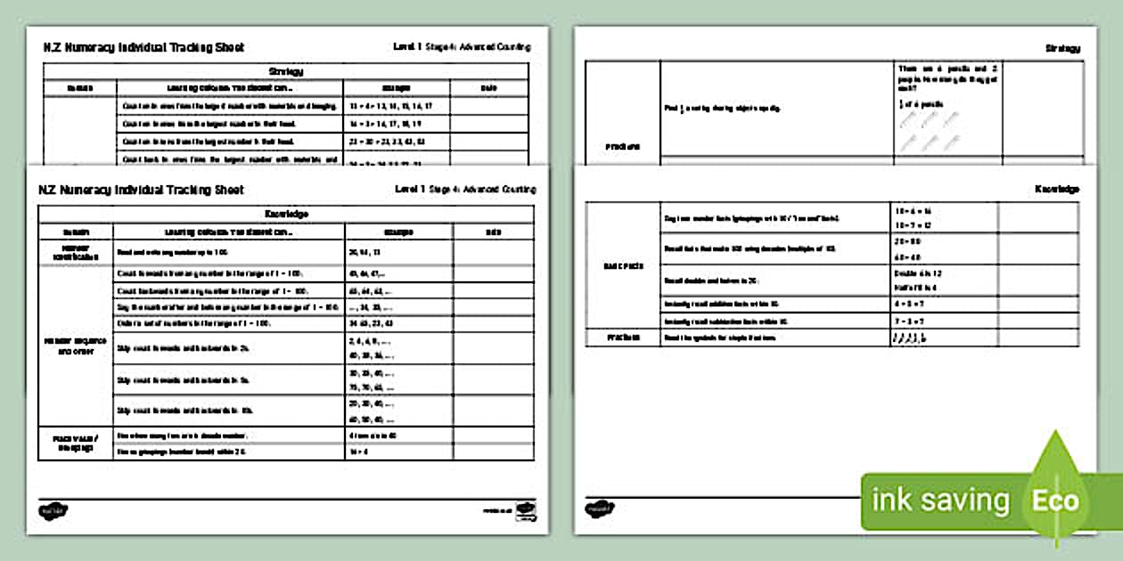 Stage 4 Numeracy Individual Assessment Checklist - Twinkl