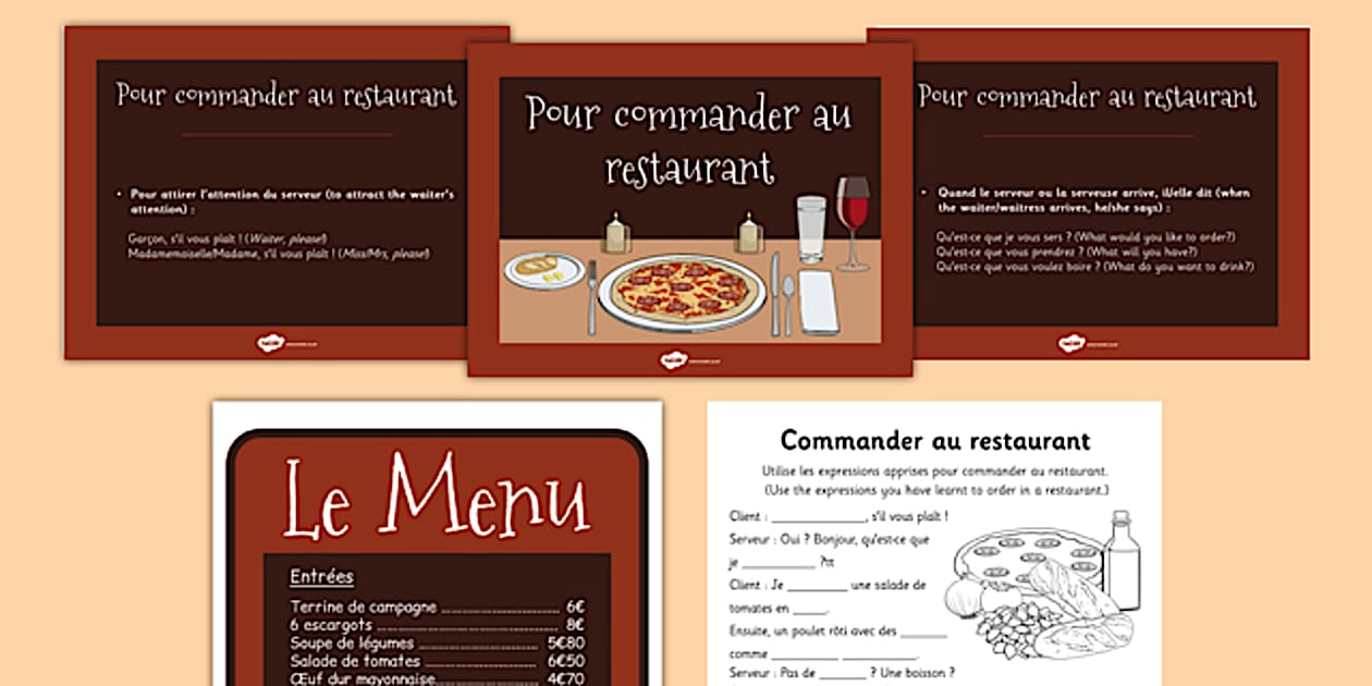 Au restaurant Role Play French