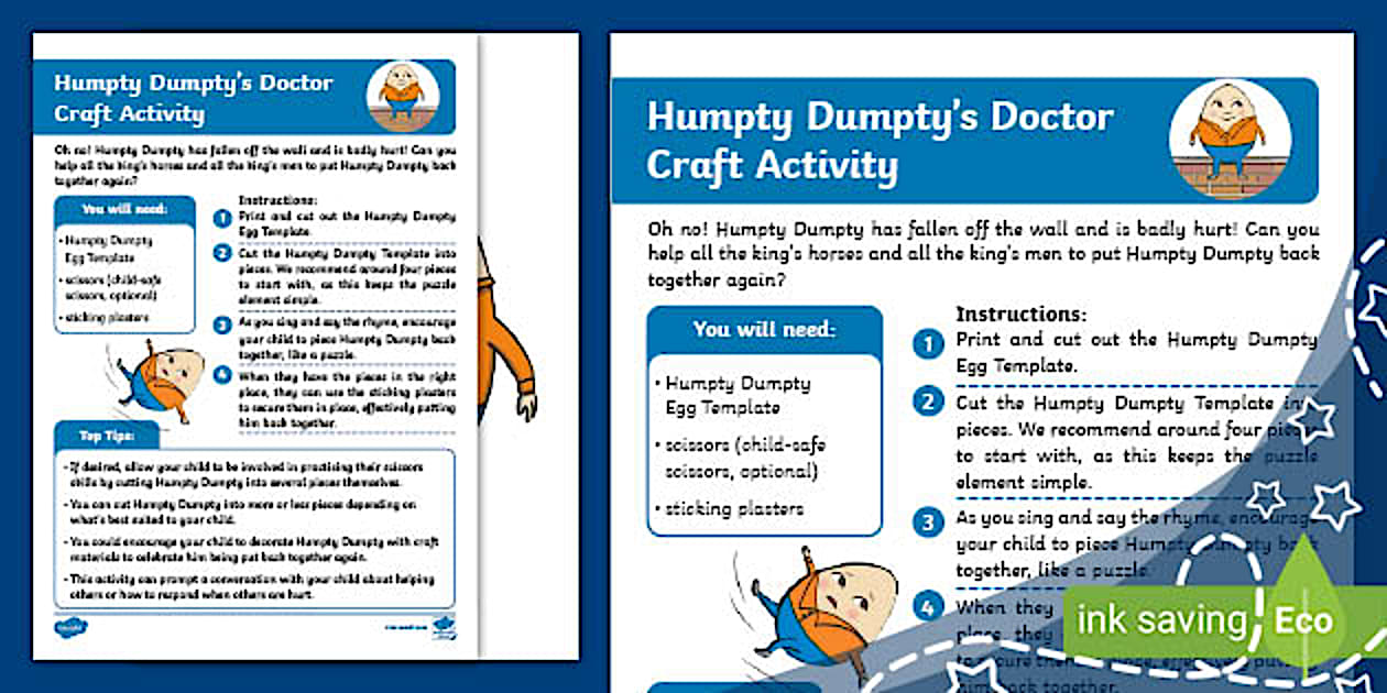 Humpty Dumpty's Doctor Craft Activity (teacher made)