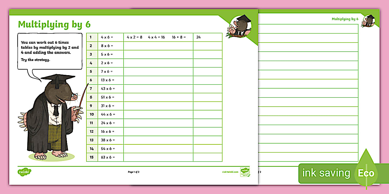 Multiplying By 6 (Teacher-Made) - Twinkl