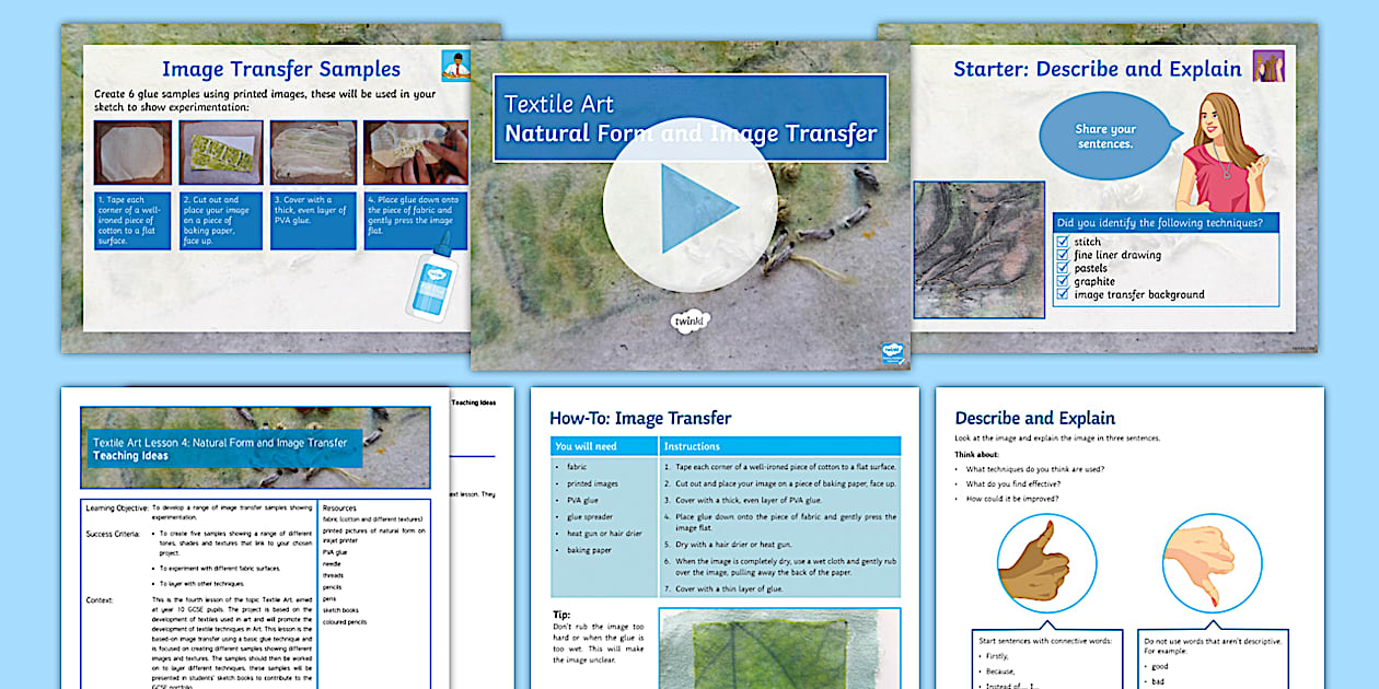 Textile Art Lesson 4: Natural Form and Image Transfer Lesson Pack