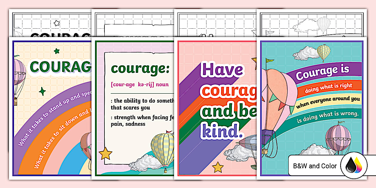 I Have Courage! Motivational Posters Set