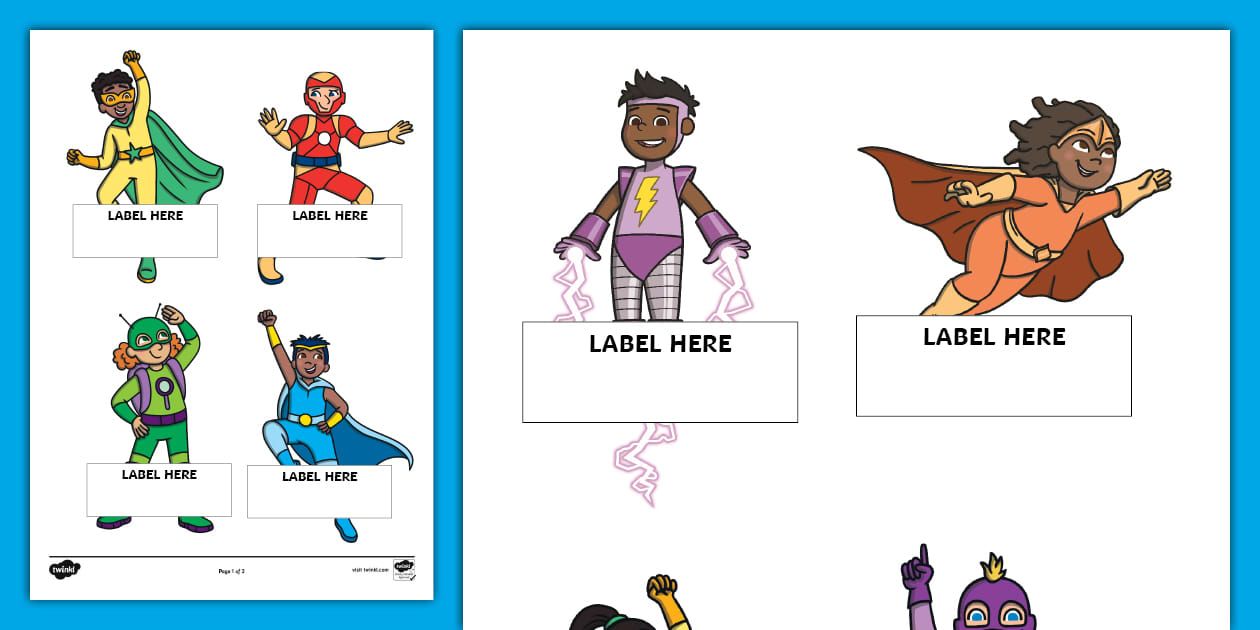 Editable Superhero Labels (FREE) - Primary Resources