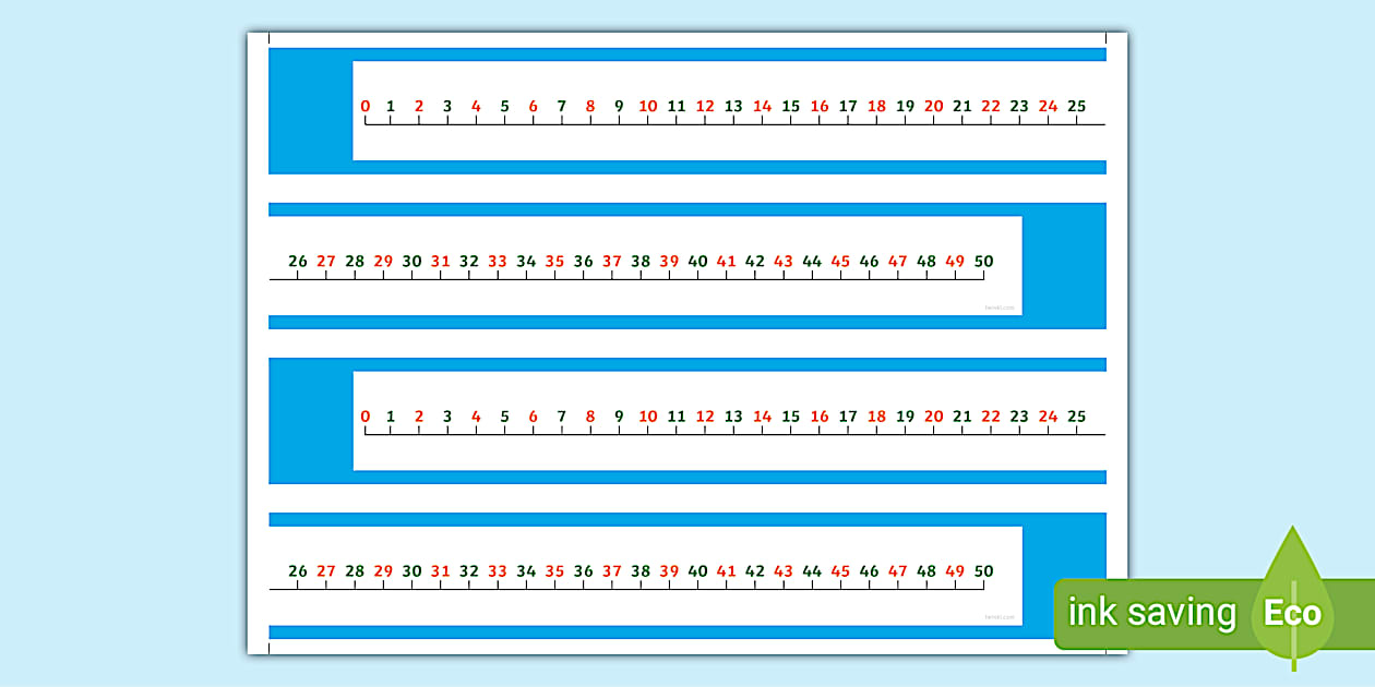 Numbers 0 to 50 Number Line (teacher made) - Twinkl