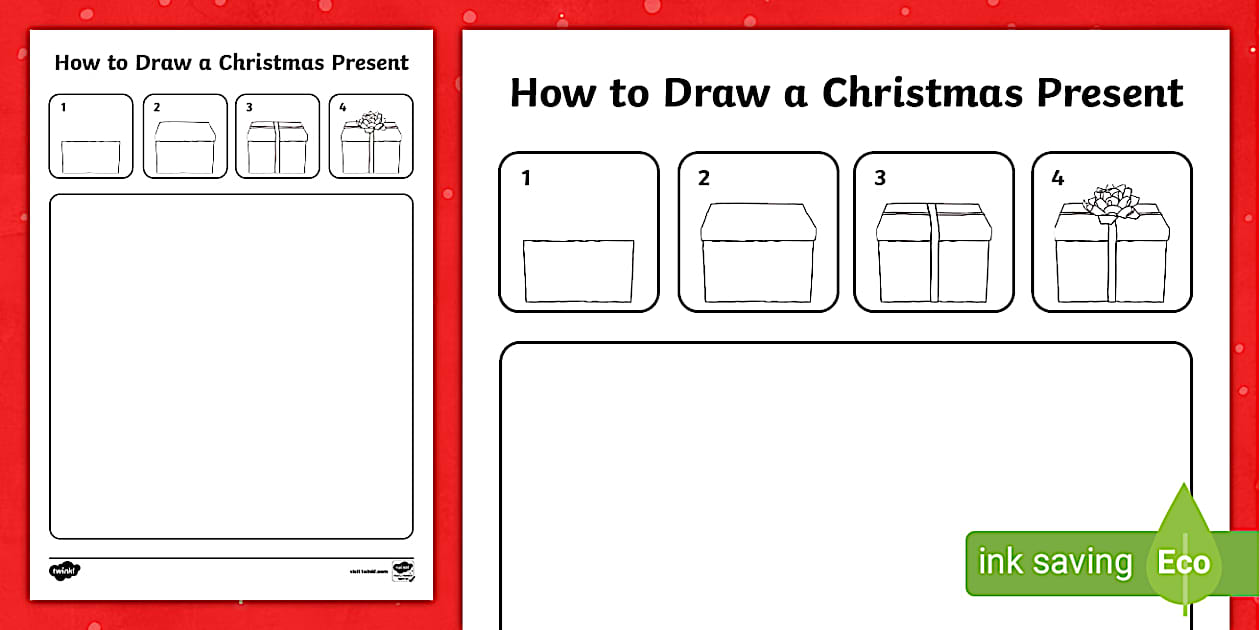How to Draw a Christmas Present - Twinkl