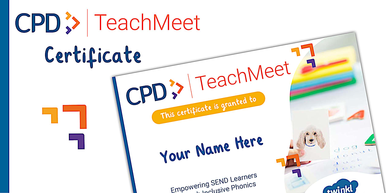 TeachMeet Certificate - Empowering SEND Learners Through Inclusive Phonics