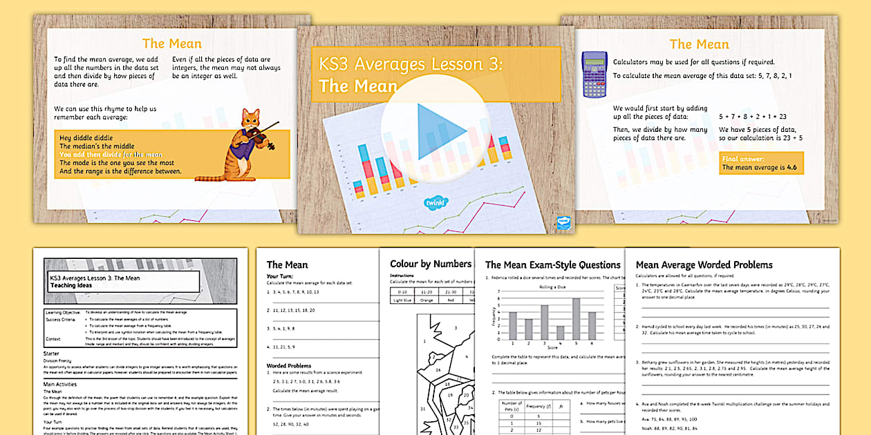 Averages Lesson 3: The Mean | KS3 Maths | Beyond - Twinkl