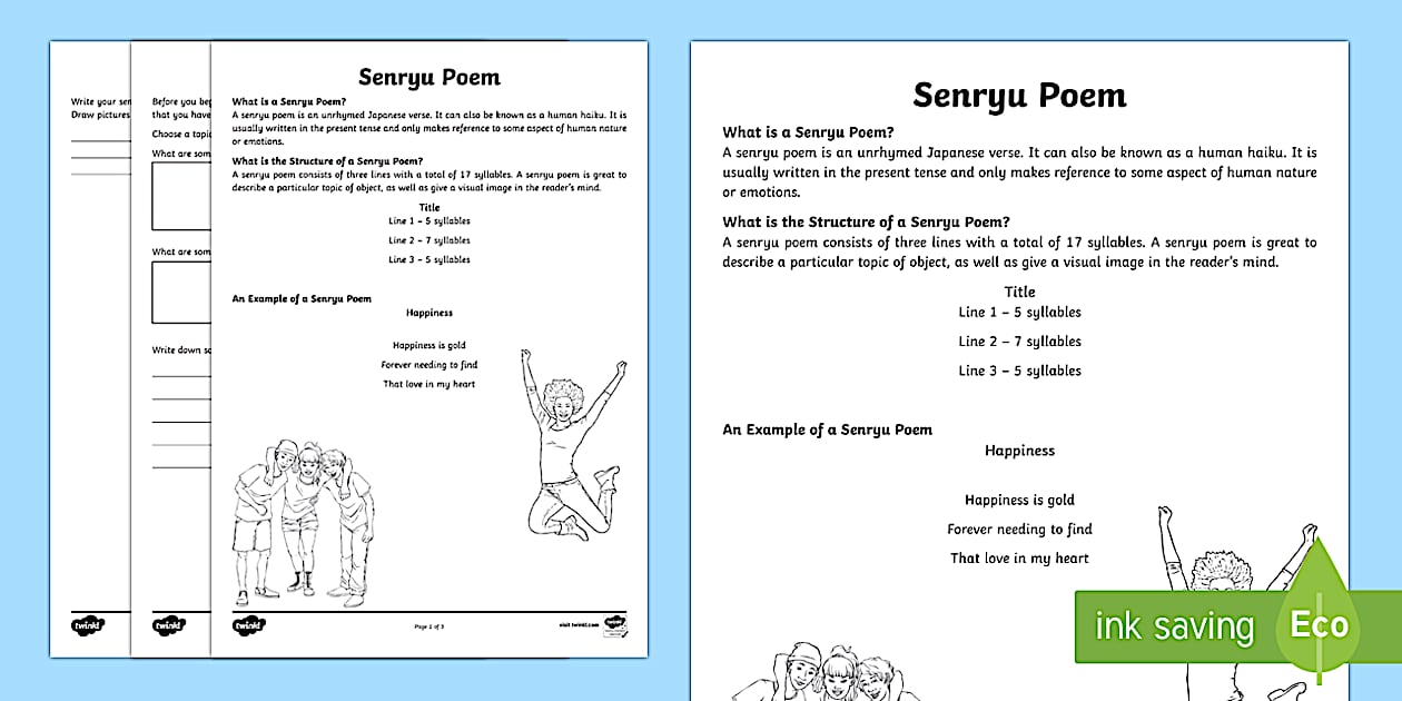 SA Senryu Poem Writing Template (teacher made) - Twinkl