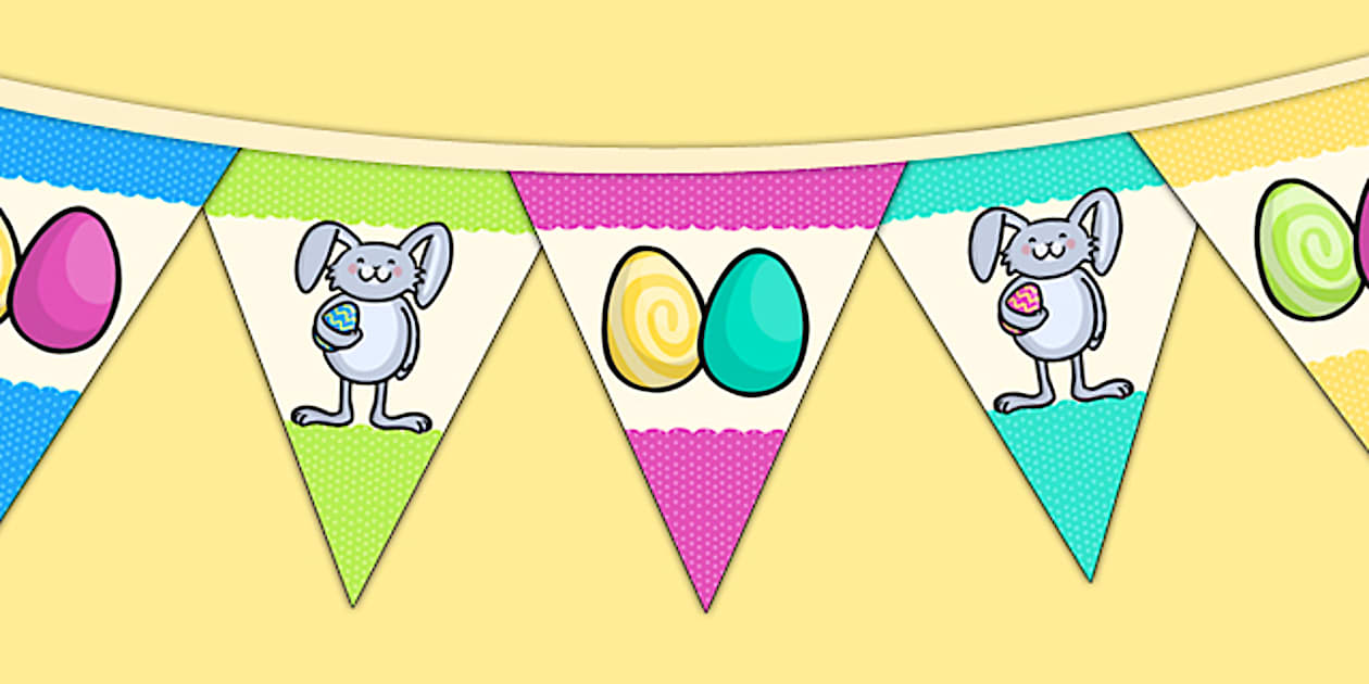 Easter Party Picture Bunting (teacher made) - Twinkl