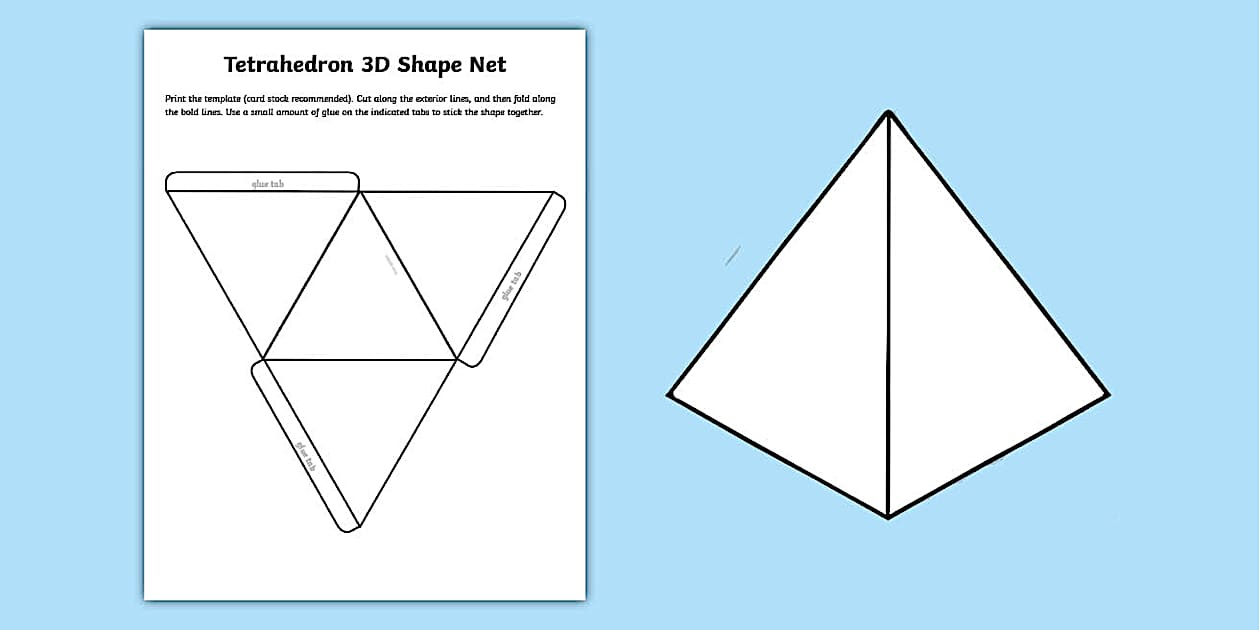 Tetrahedron Net 3D Shape | Grade 3, 4, 5 Math | Twinkl USA