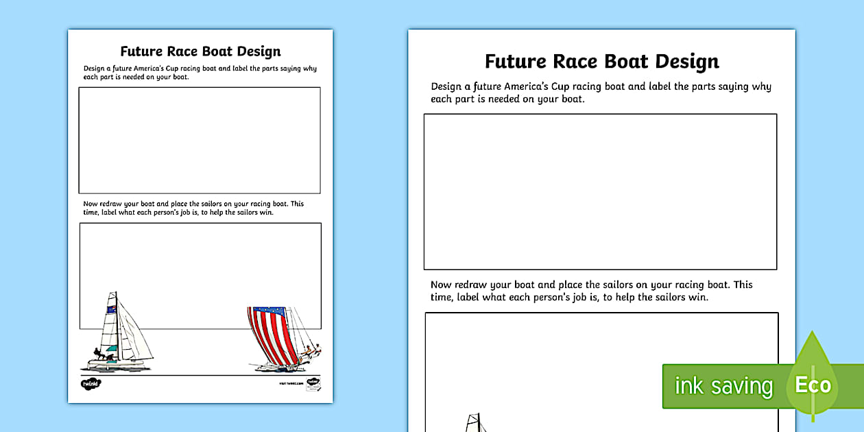 Design a Future Sailing Race Boat Worksheet / Worksheet