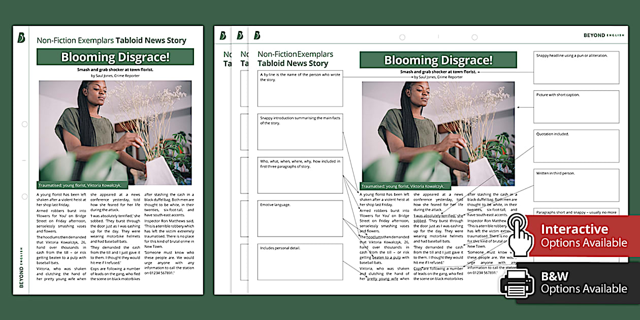 Newspaper Article Example | KS3 Non-Fiction Texts | Beyond