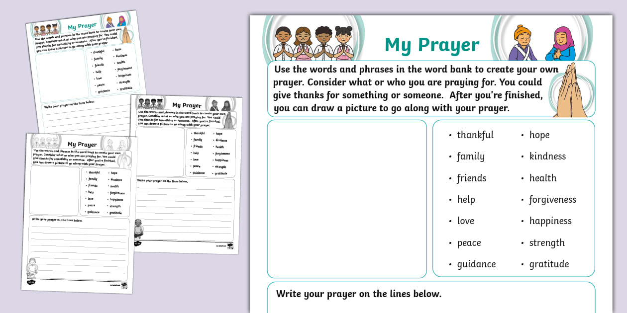 Prayer Writing Template (teacher made) - Twinkl