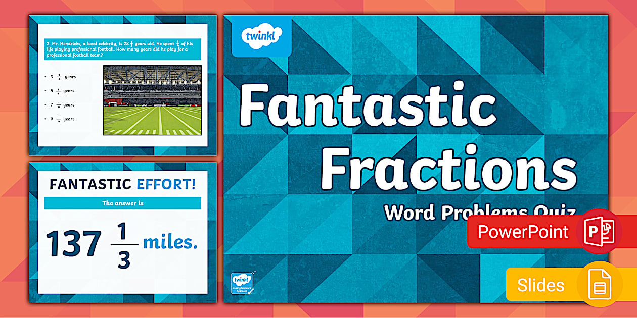 6th Grade Fraction Word Problems With Answers | PowerPoint