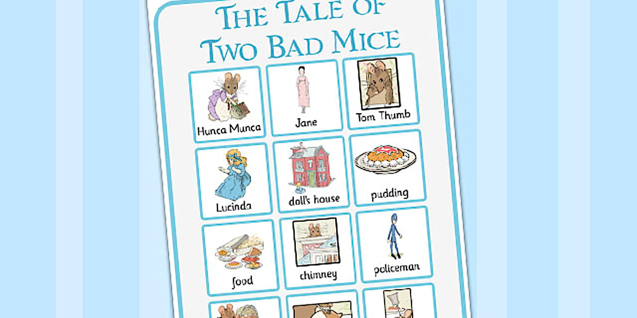 The Tale of Two Bad Mice Vocabulary Poster (teacher made)
