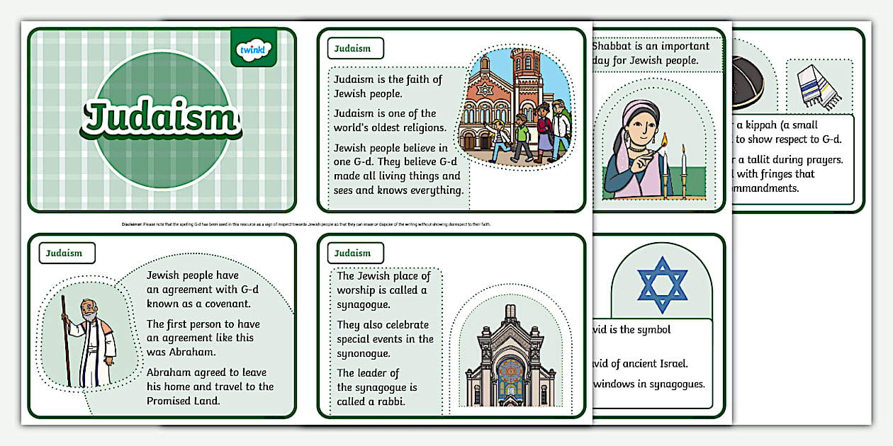 Information About Judaism | KS1 Judaism Fact Cards | KS1