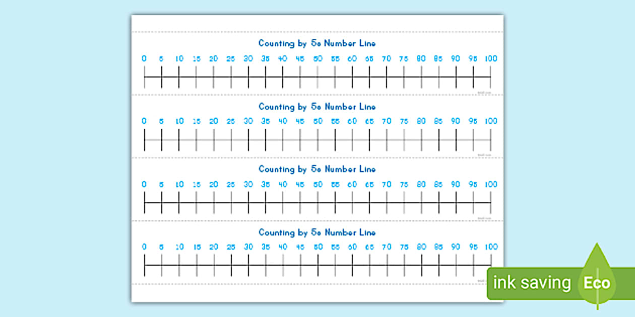 Counting by Fives Number Line (teacher made) - Twinkl