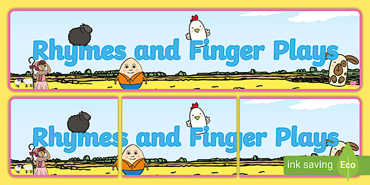 Rhymes and Finger Plays Display banner - Twinkl