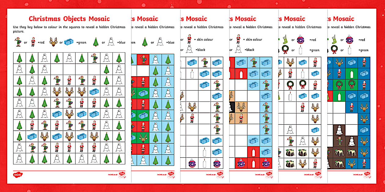 Christmas Images Mosaic (teacher made) - Twinkl