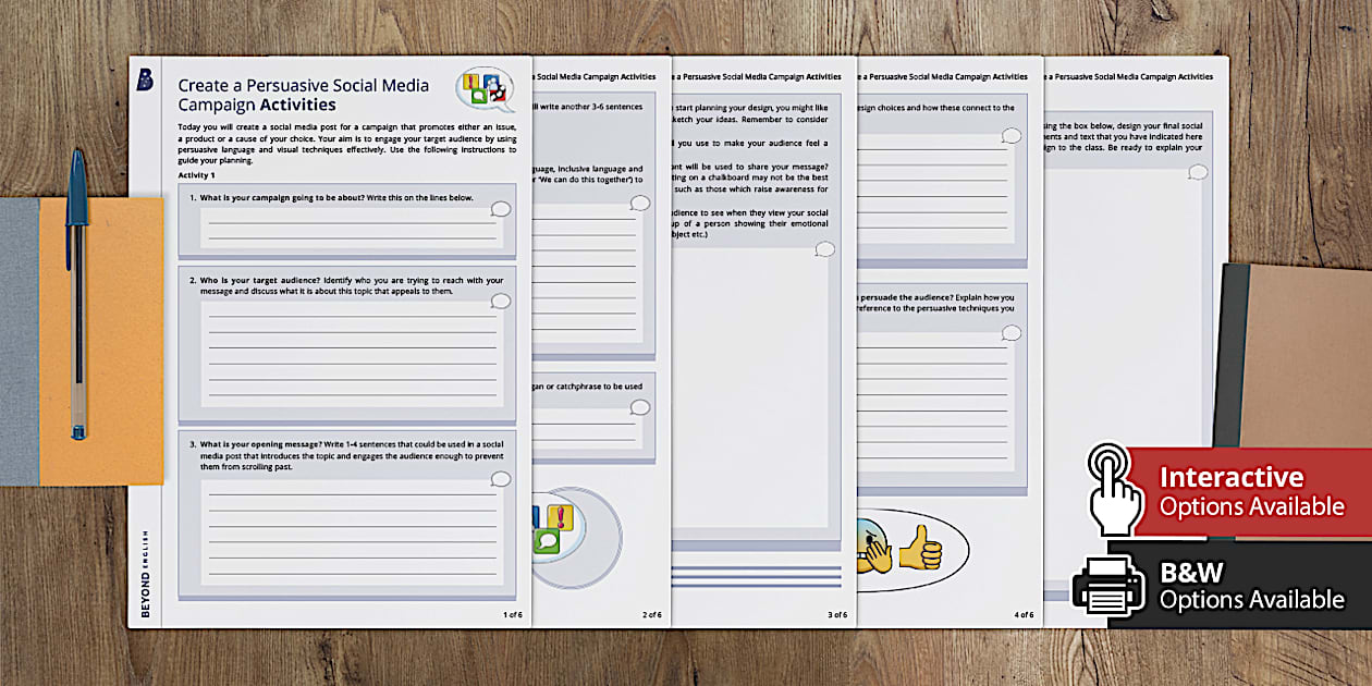 Create a Persuasive Social Media Campaign Activity - Twinkl