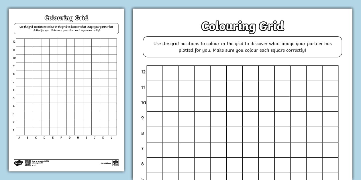 Blank Colouring Grid Worksheet / Worksheet - Colouring Grid References