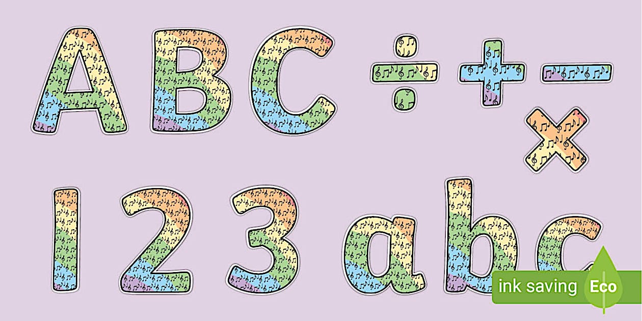 👉 Music Notes Themed Display Lettering (teacher made)