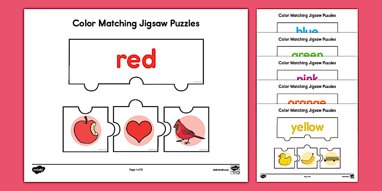 Color Matching Jigsaw Puzzles (teacher made) - Twinkl