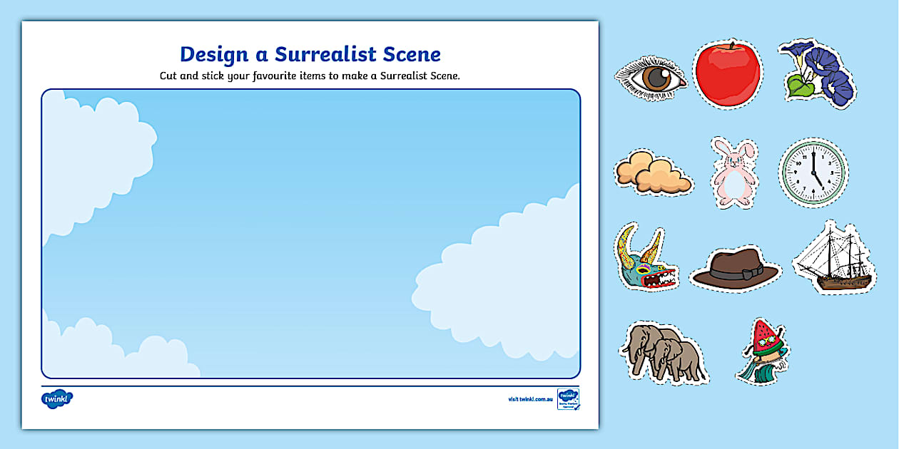 Design a Surrealist Scene Cutting Skills Activity - Twinkl