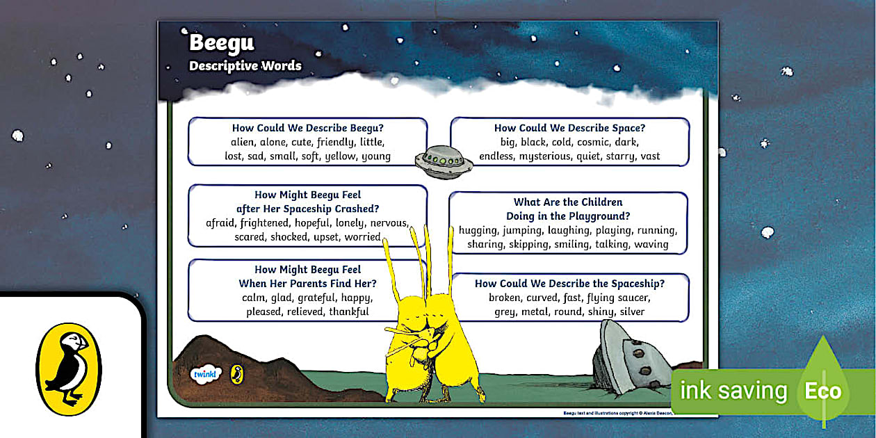 FREE! - Beegu: Descriptive Word Mat - KS1 (teacher made)