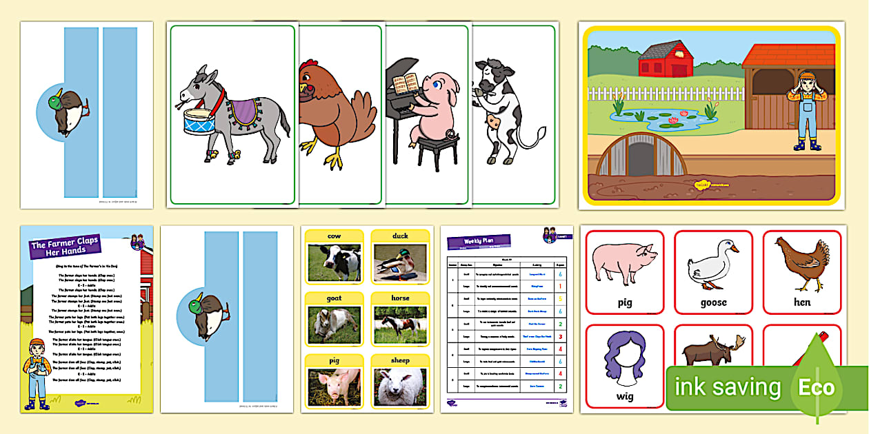 Phonics Level 1 Week 19 - Farm Animals Weekly Lesson Pack