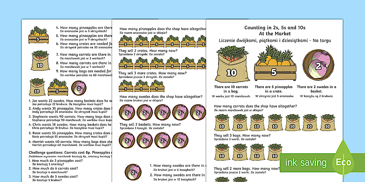 Counting in 2s 5s and 10s Multiplication Worksheet / Worksheet English ...