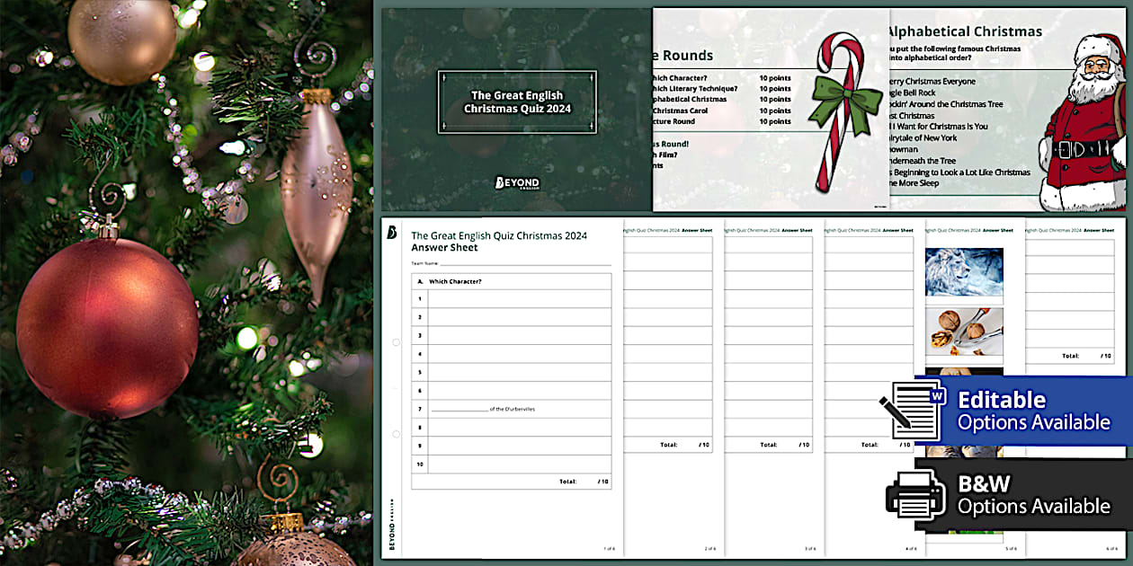 The Great English Christmas Quiz 2024 (teacher made)