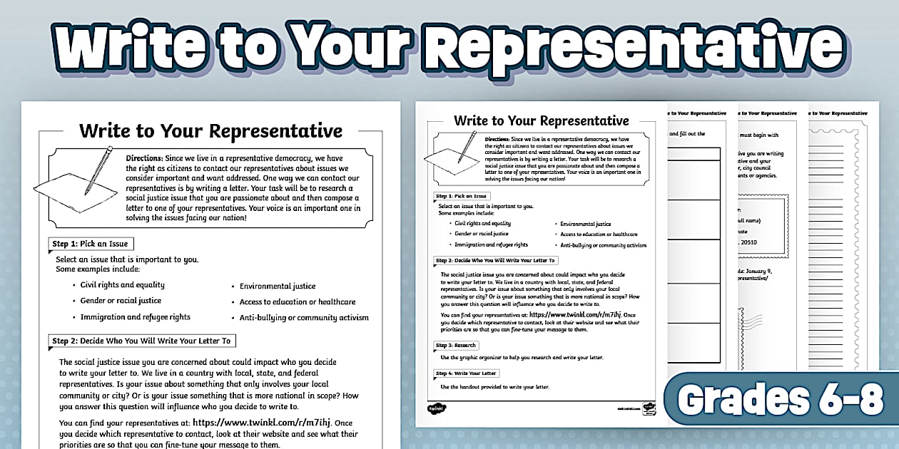 Write to Your Representative: A Social Justice Activity