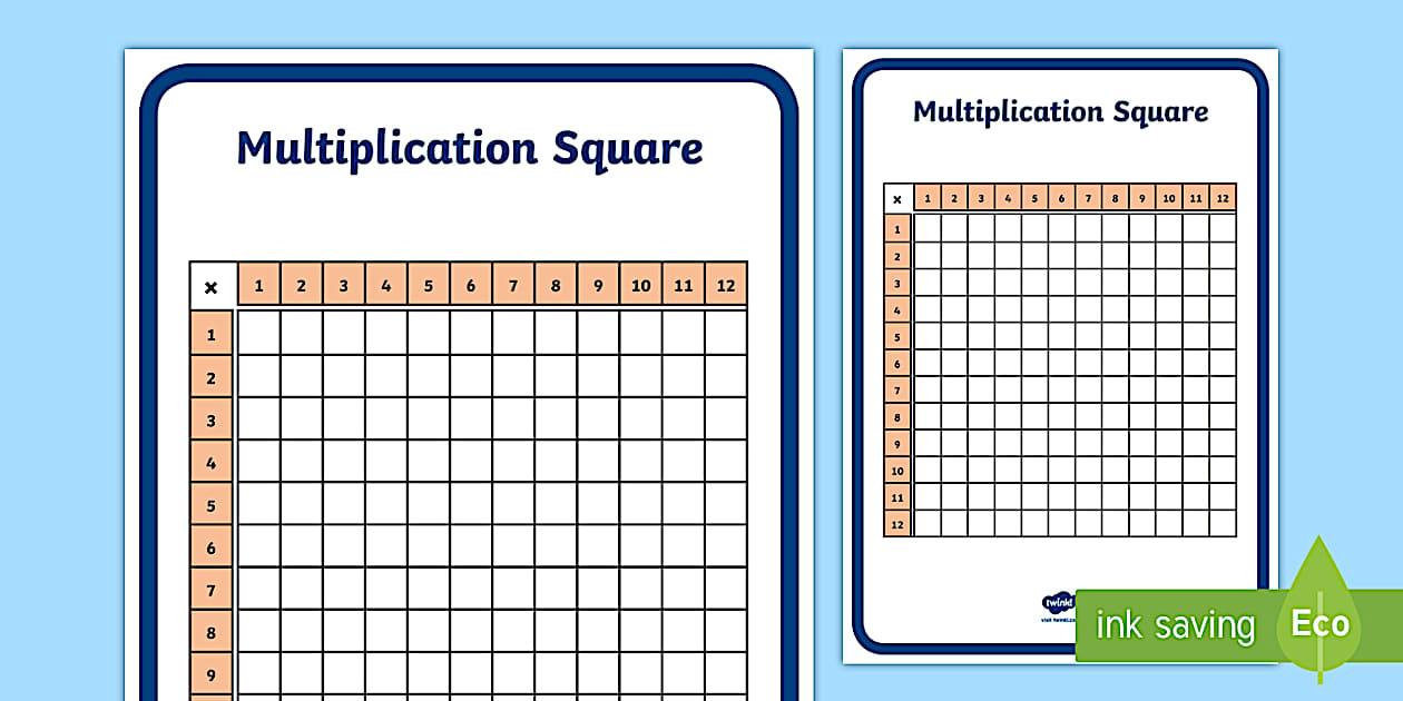 Blank Multiplication Chart 12x12 | Teacher-Made Resource
