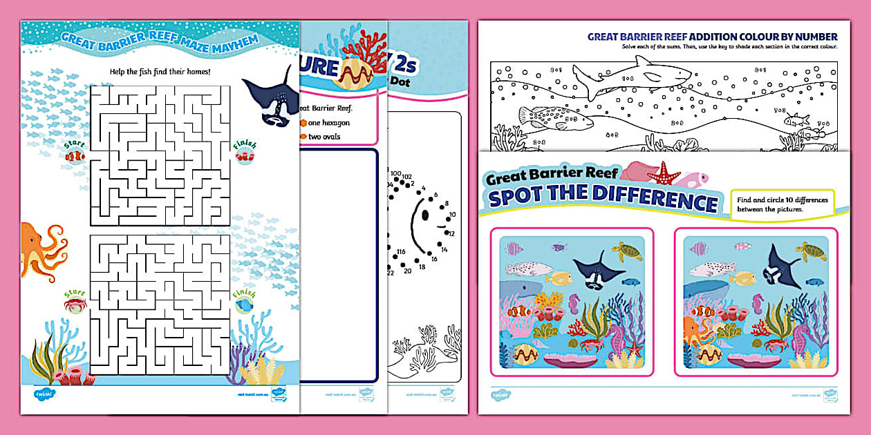 Great Barrier Reef Summer Holiday Problem Solving Pack F-2