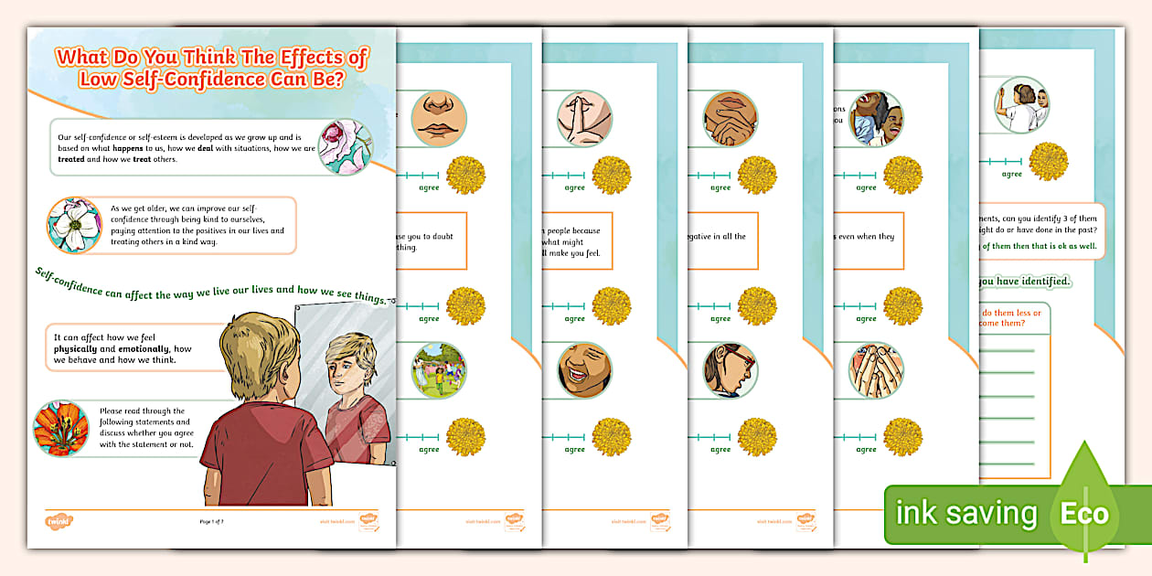 Effects of Low Self-Confidence KS2 Worksheet (teacher made)